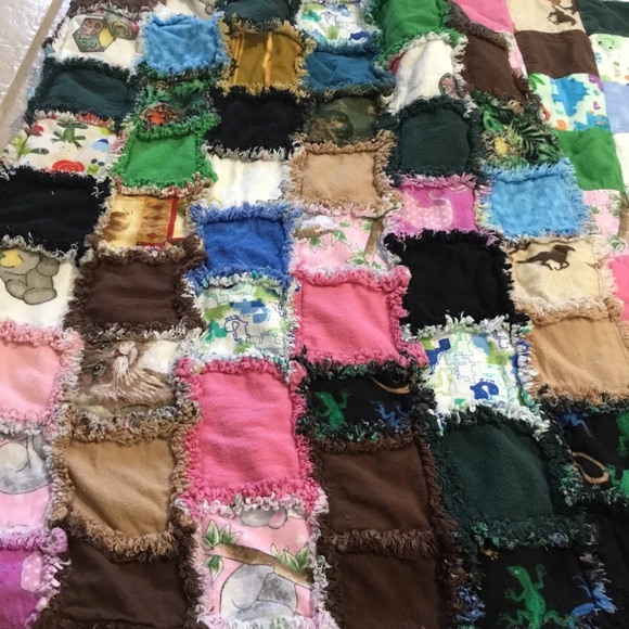 Handmade | Bedding | Handmade Colorful Patchwork Rag Quilt Aprox 5x5 ...